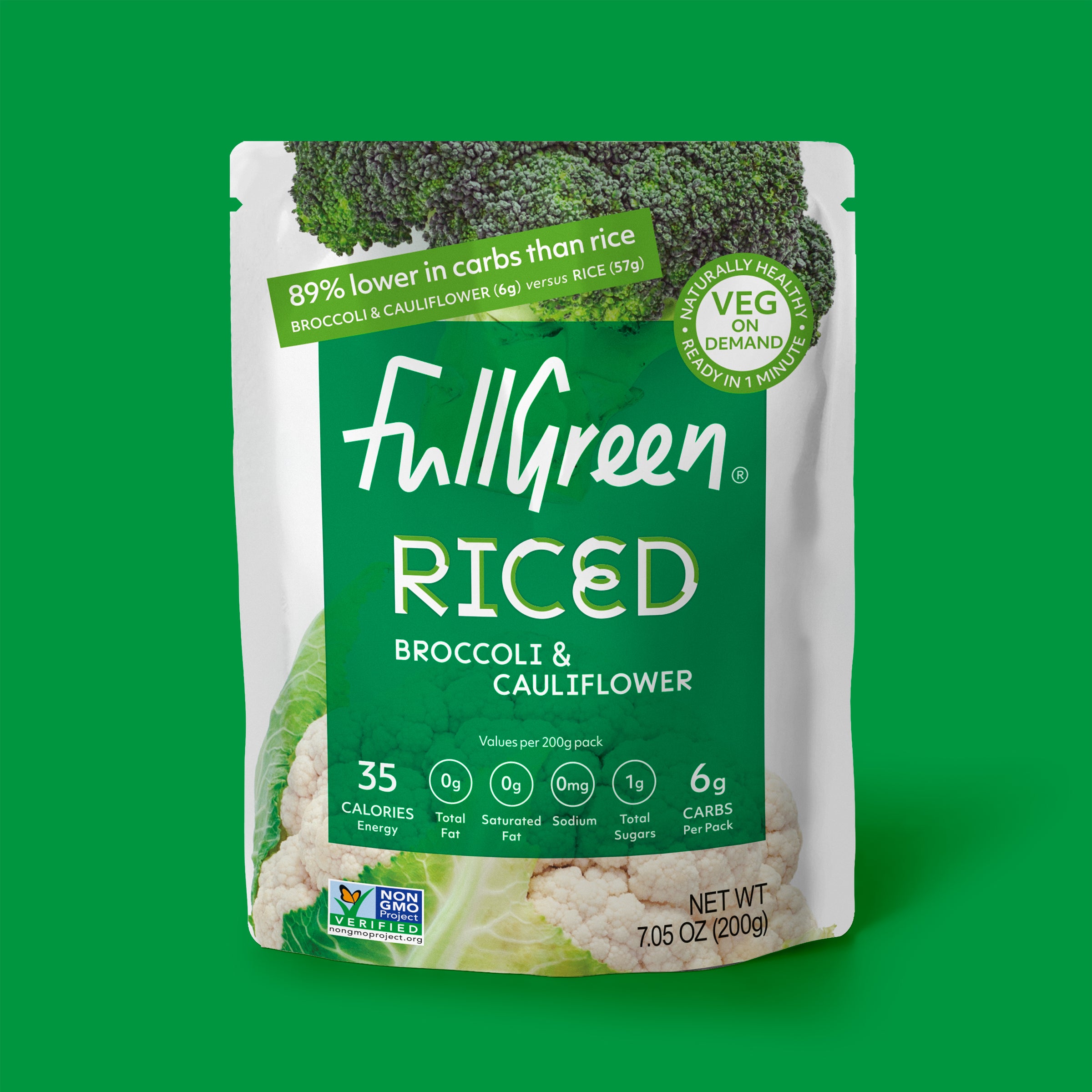Fullgreen Riced Broccoli & Cauliflower - case of 6 x pouches ...
